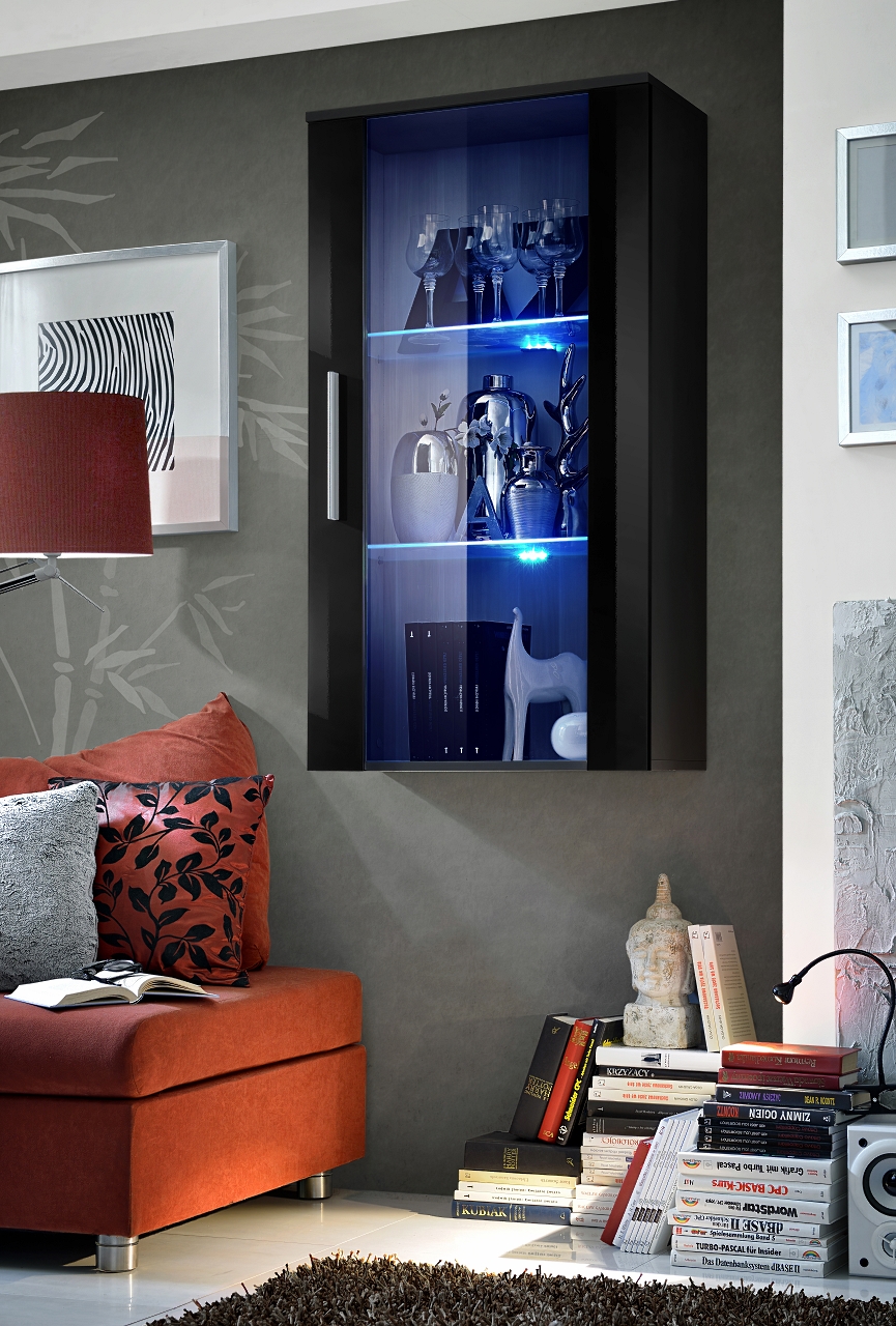 Fali vitrin Naomi 24 ZZ N2 (világítással) | Zondo.hu