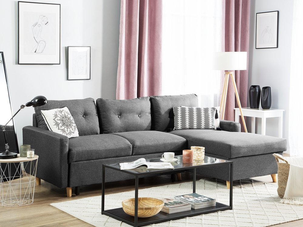 Sarokkanapé Farso (sötétszürke) (tárolóhellyel) (J) | Zondo.hu