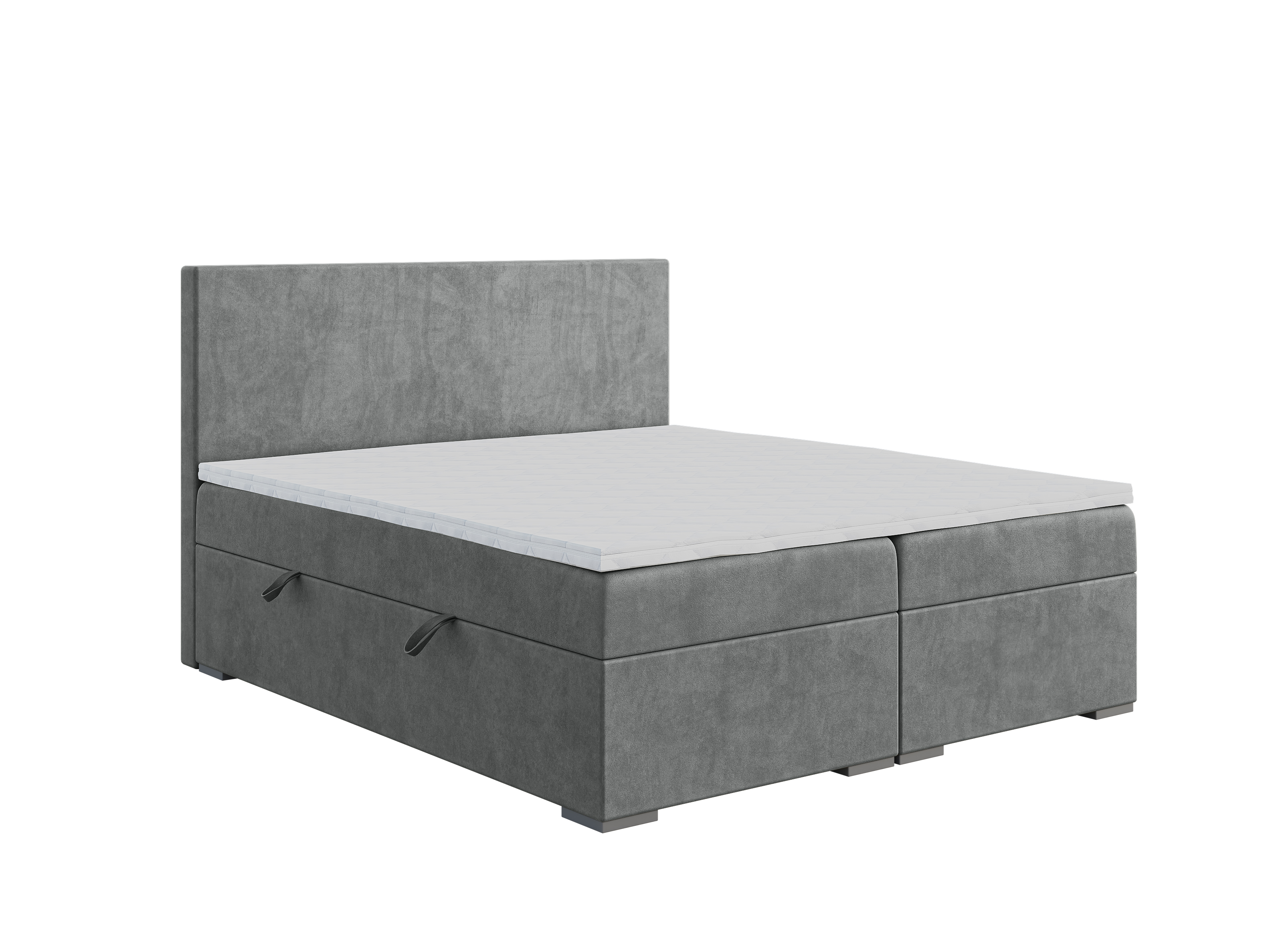Franciaágy Boxspring 160 cm Lemmy (beton) (matraccal és tárolóhellyel ...