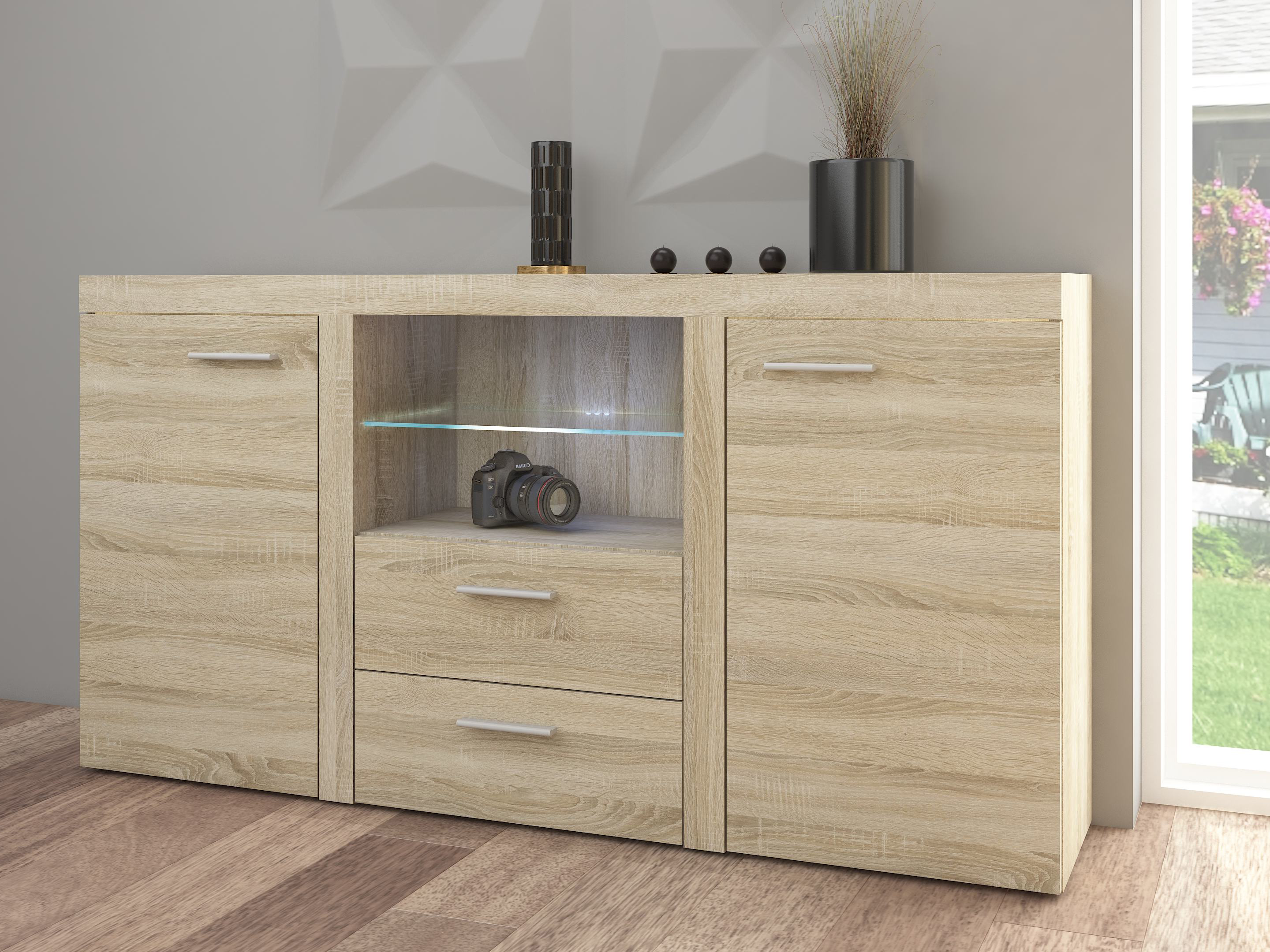 Komód Rutha (sonoma tölgy) (világítás nélkül) | Zondo.hu