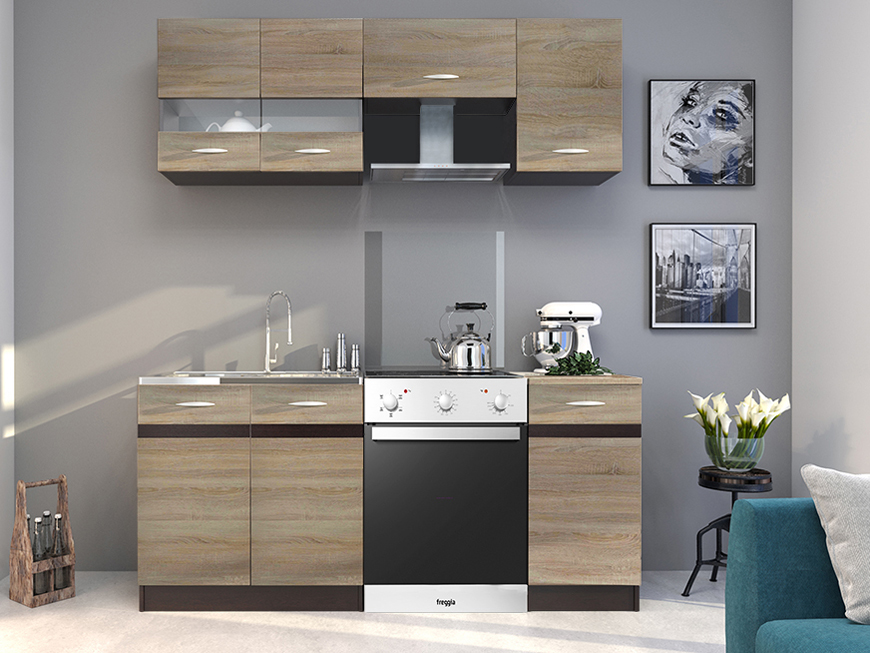 Konyha Lenna 180 cm Sonoma tölgy világos + Sonoma tölgy sötét | Zondo.hu